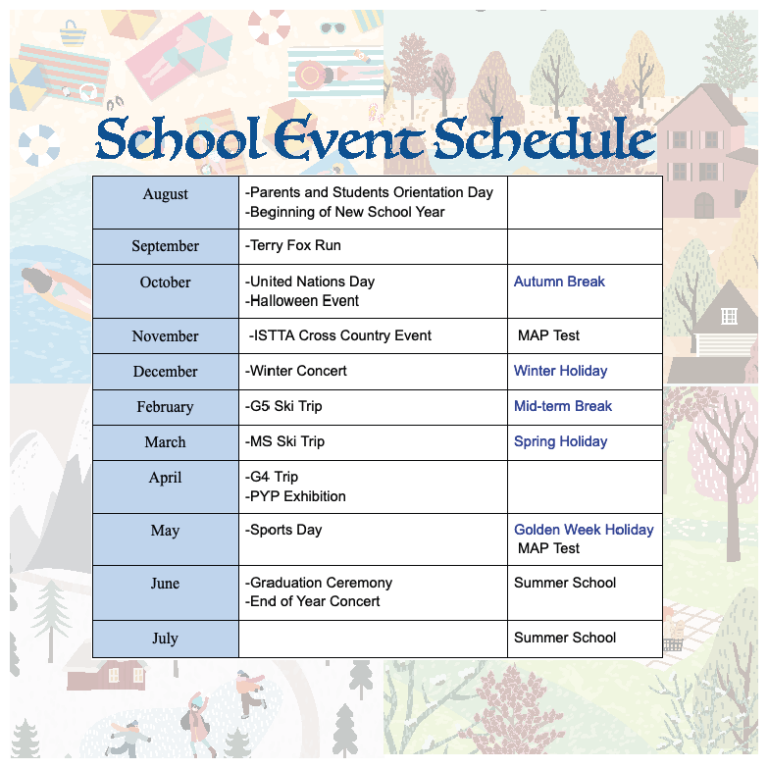 Event Schedule 2 | Yoyogi International School